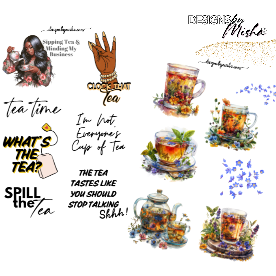 SIPPIN TEA DECO SHEETS – Designs By Misha